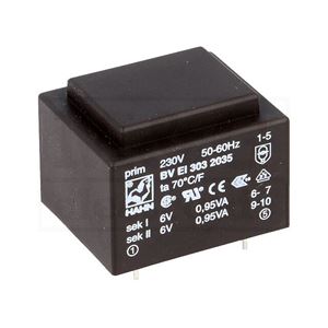 M&G Electronic | TRAFO PRINT HAHN 220V 1,9VA 2x6V